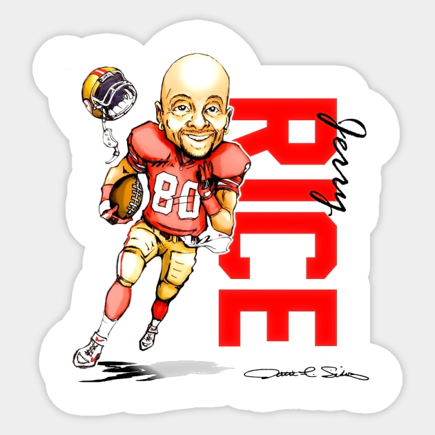Jerry Rice Cute Cartoon - Jerry Rice - Sticker | TeePublic